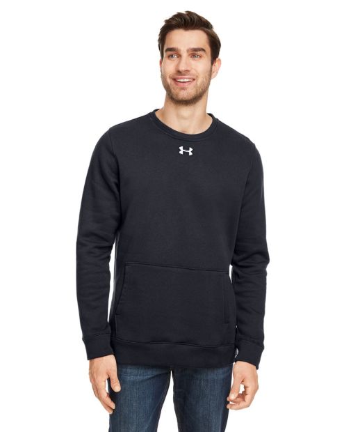 Under Armour 1302159 Men s Hustle Crewneck Sweatshirt BLACK WHT 001 2XL